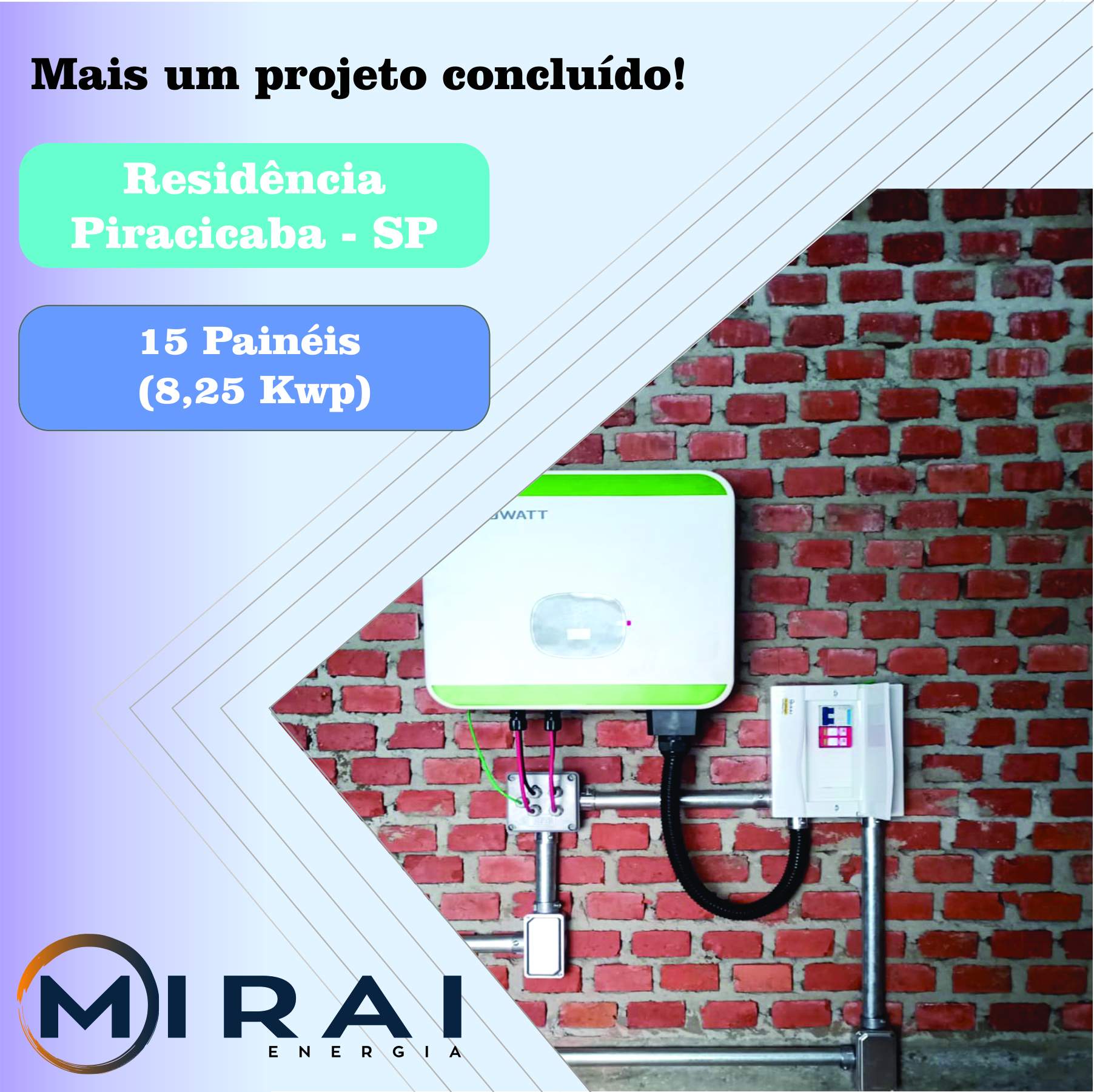 Instalações realizadas – Mirai Energia Solar Fotovoltaica